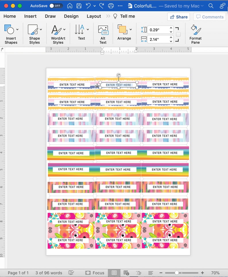 Custom Printable Name Labels Valentine Name Avery 5160 Address ...