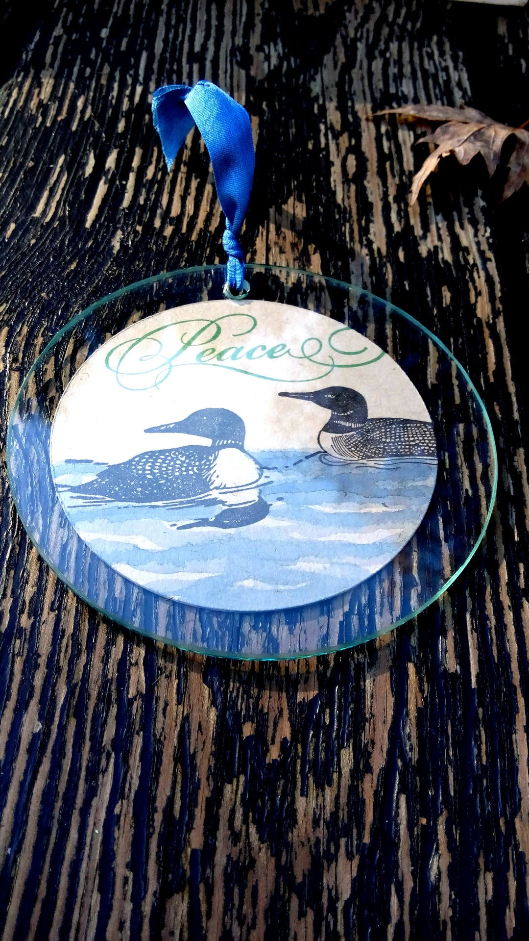 Hand Stamped Bird Christmas Ornament, Rustic Woodland Home Decor - Etsy