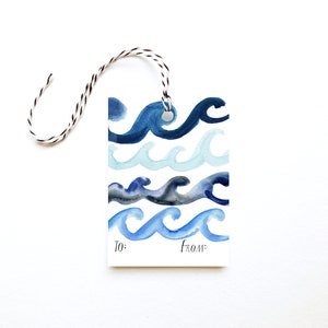 Gift Tags Pack of 10: Waves Design - Etsy