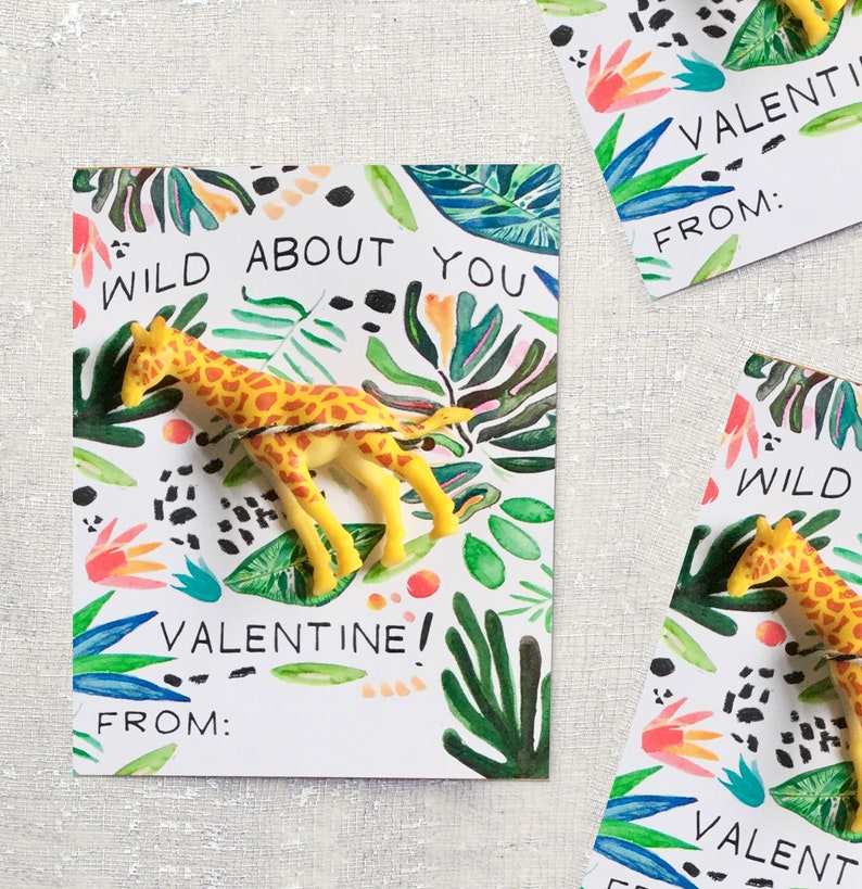 PRINTABLE Valentines Kids: "wild About You" DIGITAL DOWNLOAD - Etsy