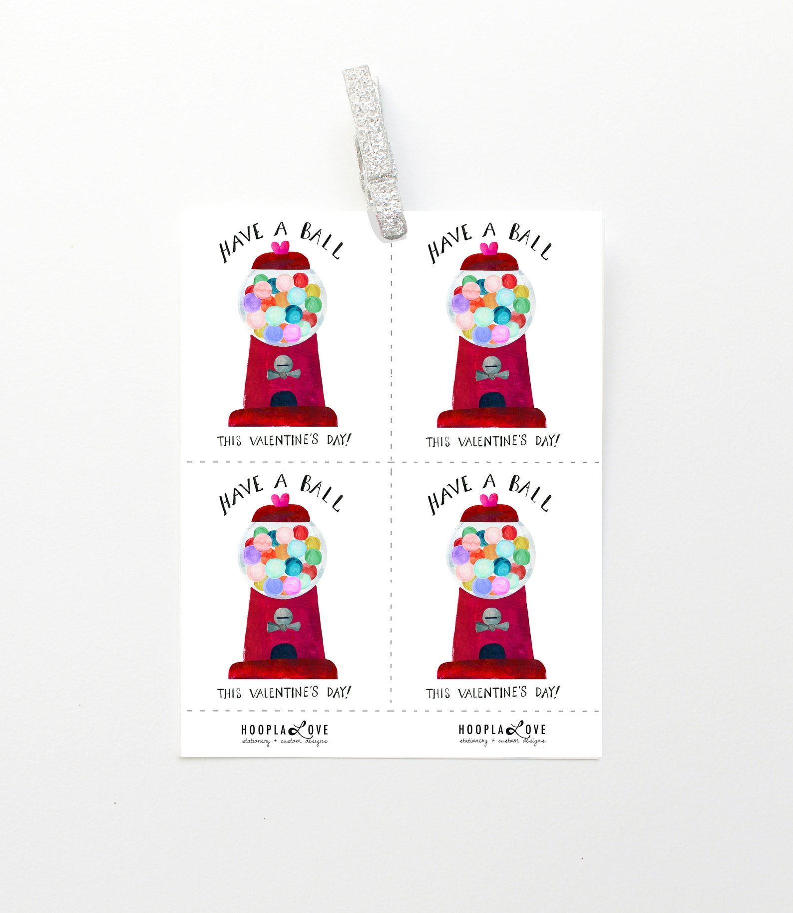 PRINTABLE Valentines Kids: Gumball have a Ball | Etsy