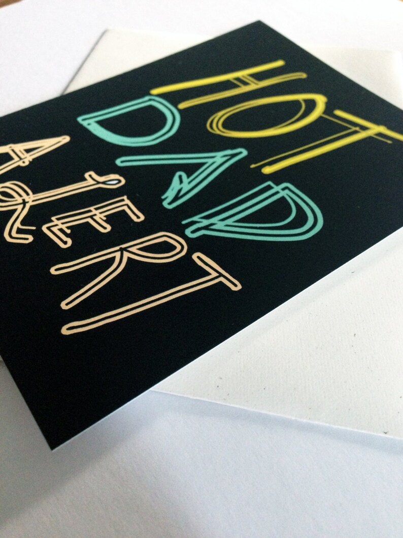 Hot Dad Alert Single Card Blank Inside Etsy 9758