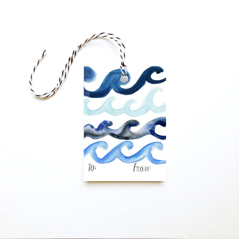 Gift Tags Pack of 10: Waves Design - Etsy