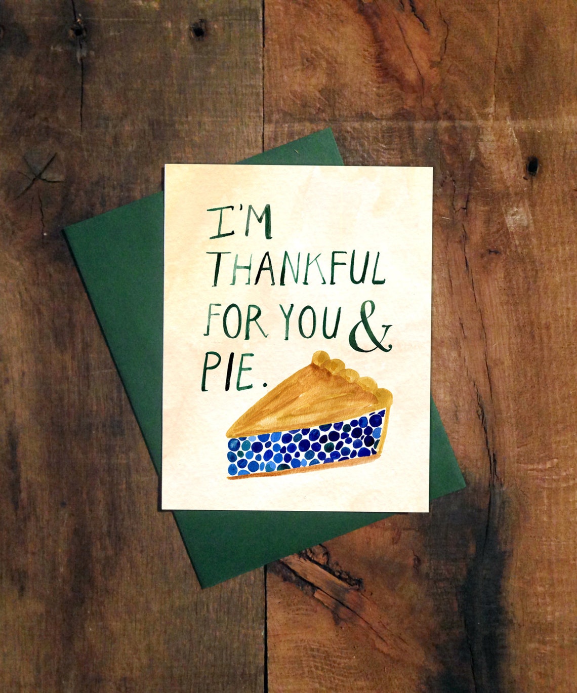 Thankful Pie: Single Card - Etsy