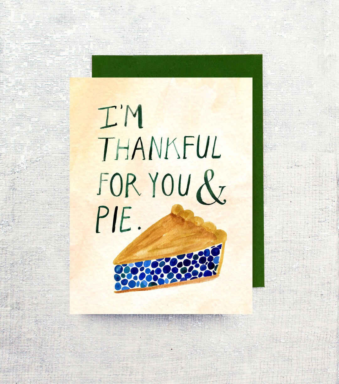 Thankful Pie: Single Card - Etsy