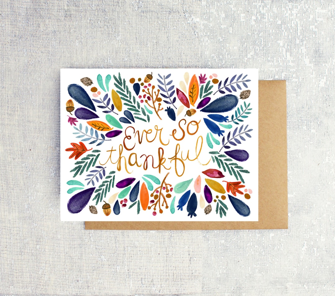 Ever so Thankful: Single Card - Etsy