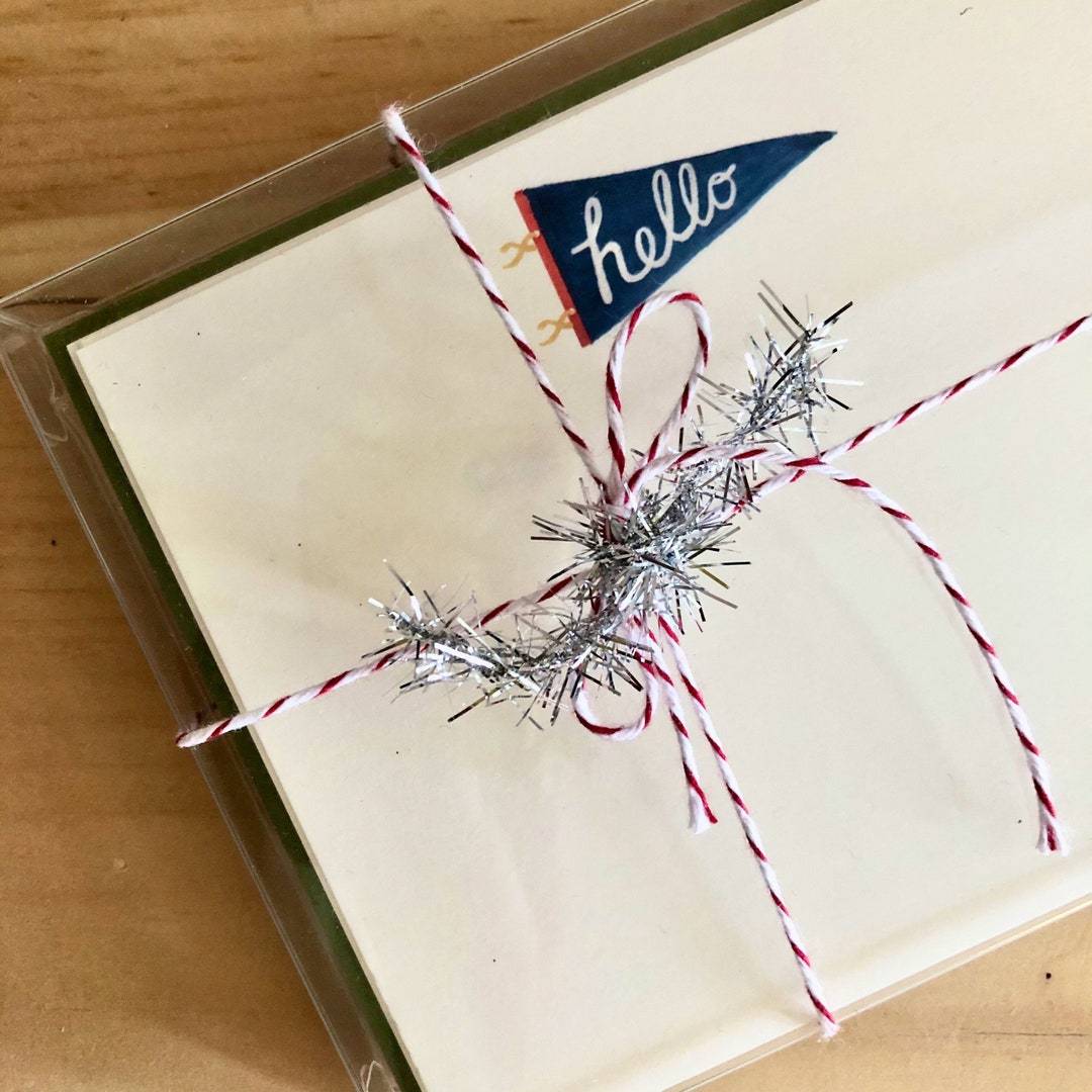 Hello Notecard Set: Box Set 12 Flat Cards - Etsy