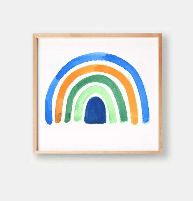 Rainbow "puddle" Illustration: Custom Watercolor Painting in 5x7 or ...