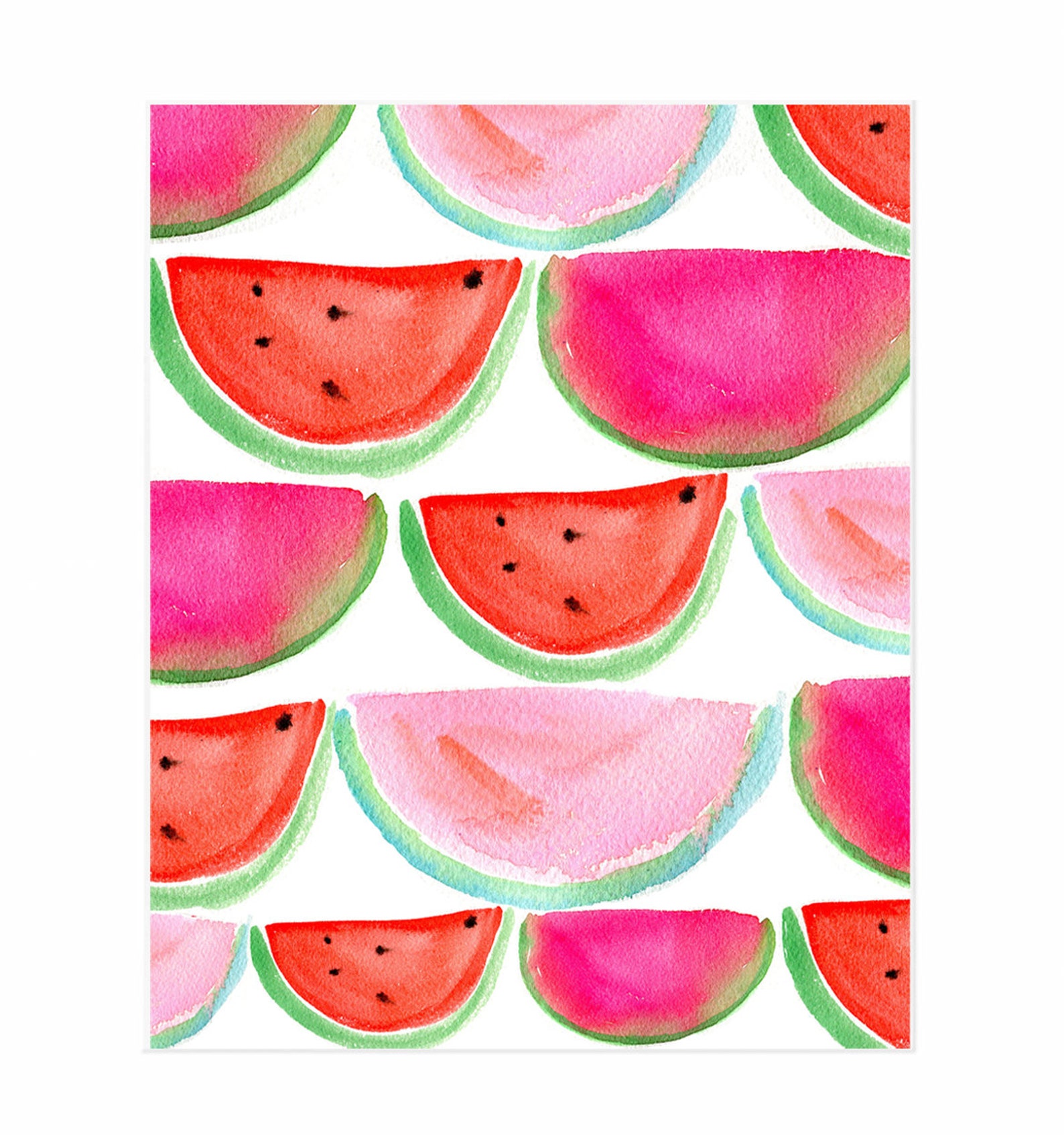 Watermelons Art Print: Watercolor - Etsy