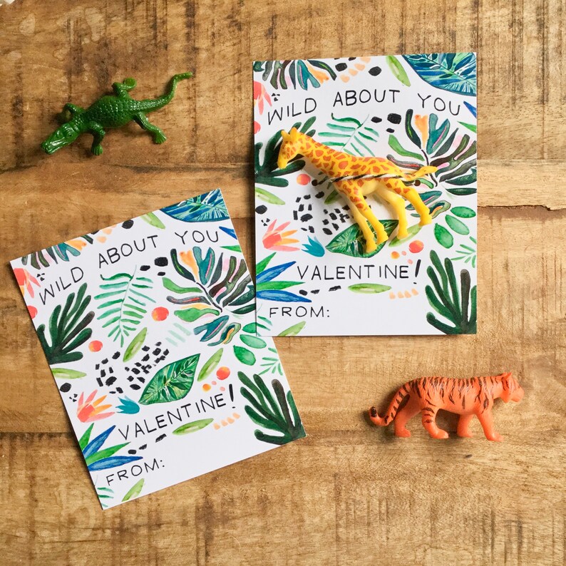 PRINTABLE Valentines Kids: "wild About You" DIGITAL DOWNLOAD - Etsy