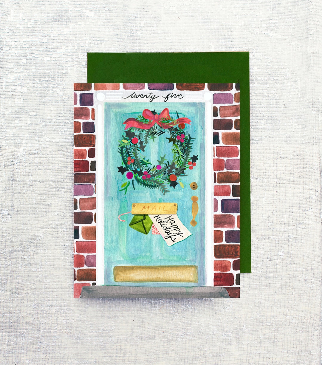 Happy Holiday Front Door Card: Single Card - Etsy