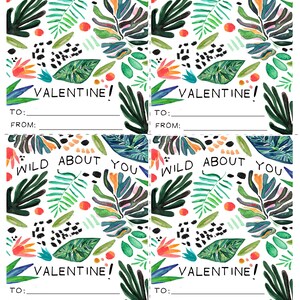 PRINTABLE Valentines Kids: "wild About You" DIGITAL DOWNLOAD - Etsy