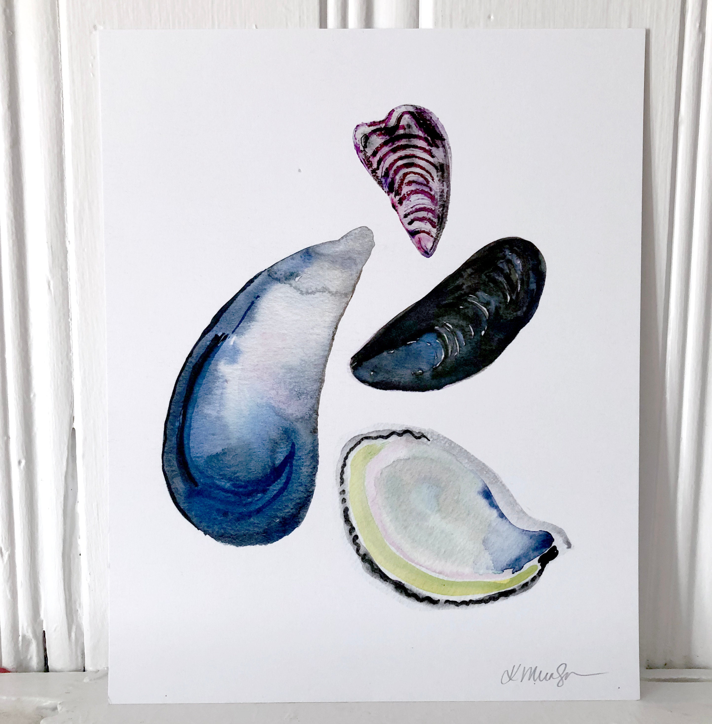 Mussels Art Print: Watercolor - Etsy