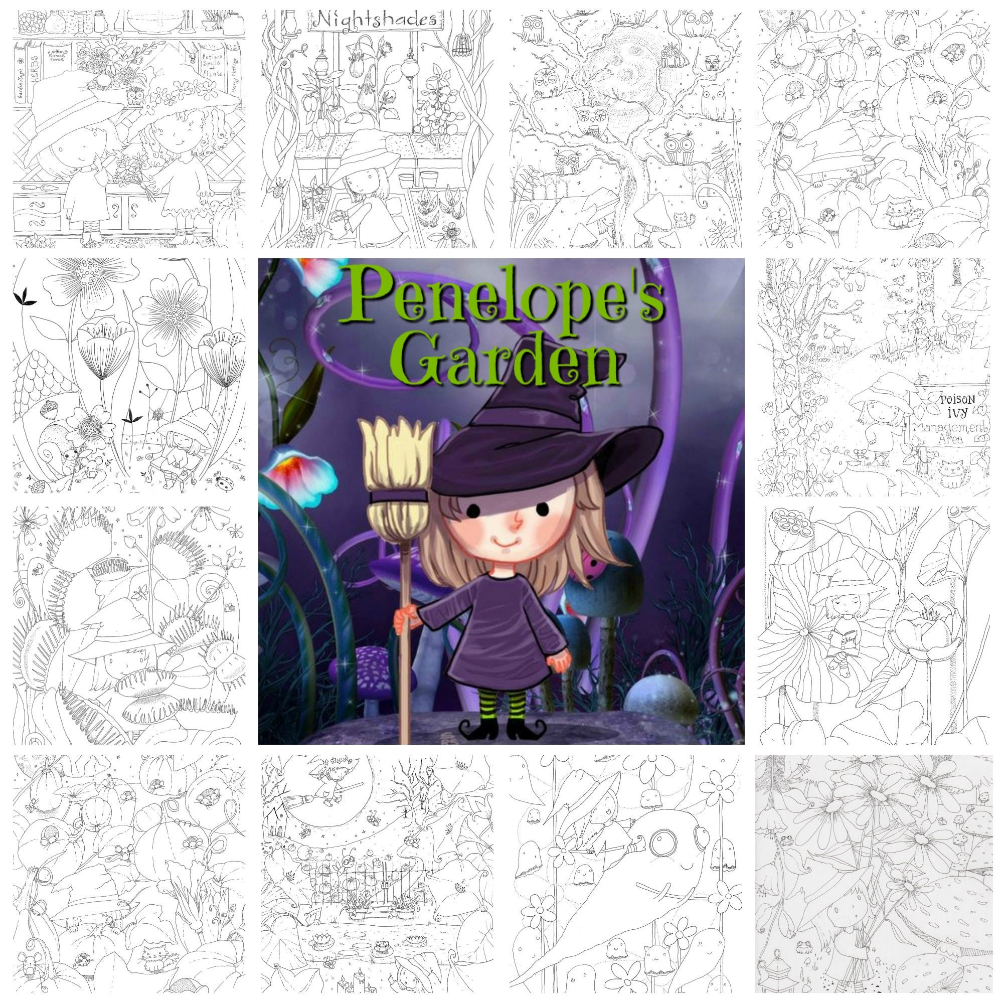 PENELOPE'S GARDEN Poison Ivy Digital Download PDF Instant Coloring - Etsy