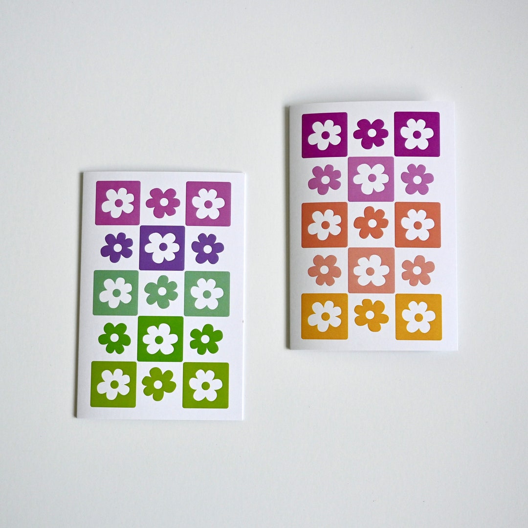 Daisy Greeting Cards With Envelope 4x6 | Flower Checkbox Colorful Blank ...