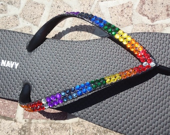 Rainbow Flip-flops Rainbow Sandals Amazing Rainbows - Etsy