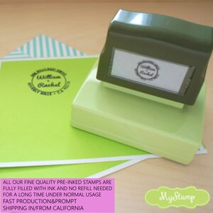 Self-inking CUSTOM STAMP, Pre Inked/self-inking, Address Stamp, Custom ...