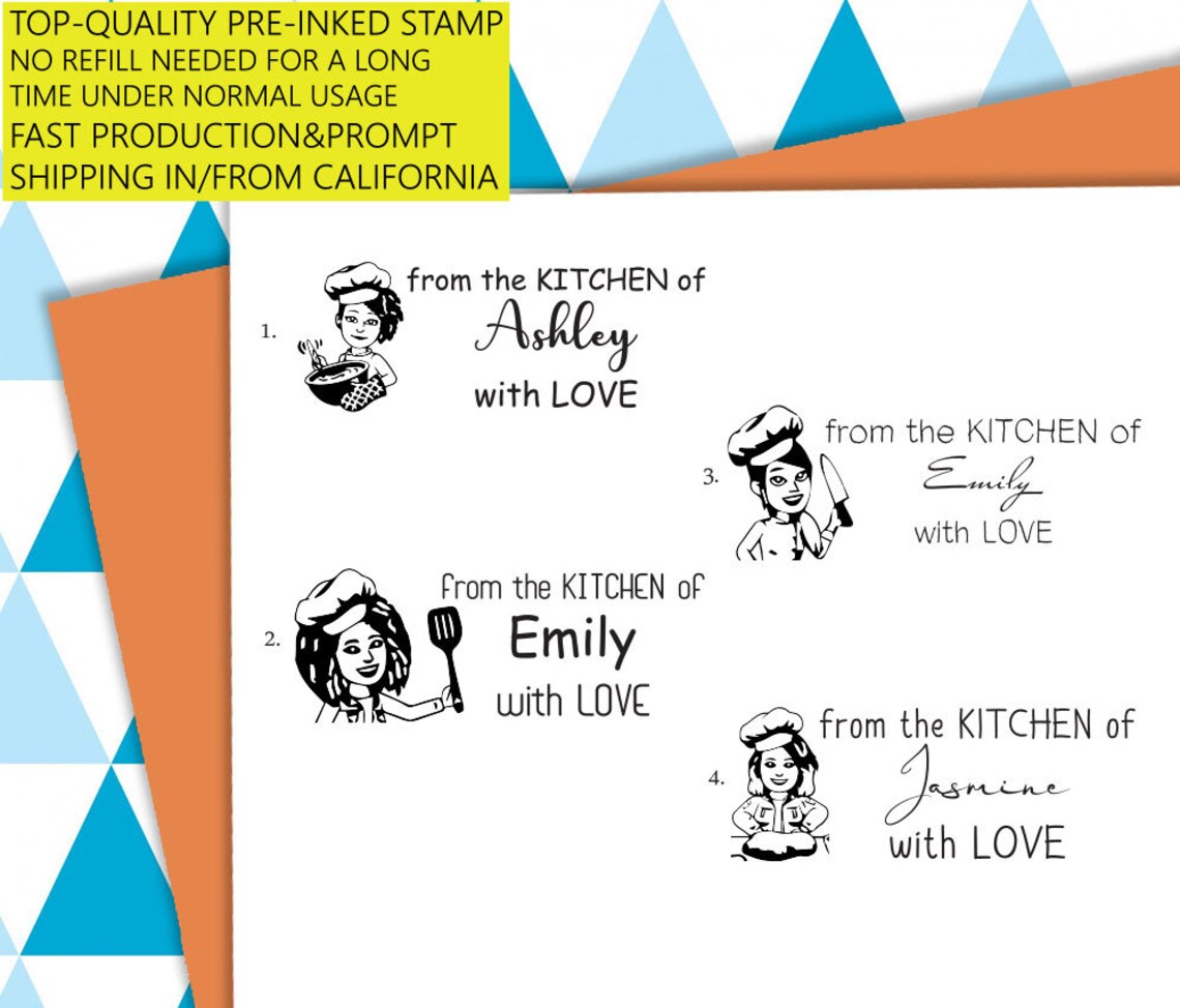 Chef-bitmoji Self-inking Pre-inked CUSTOM STAMP Address - Etsy