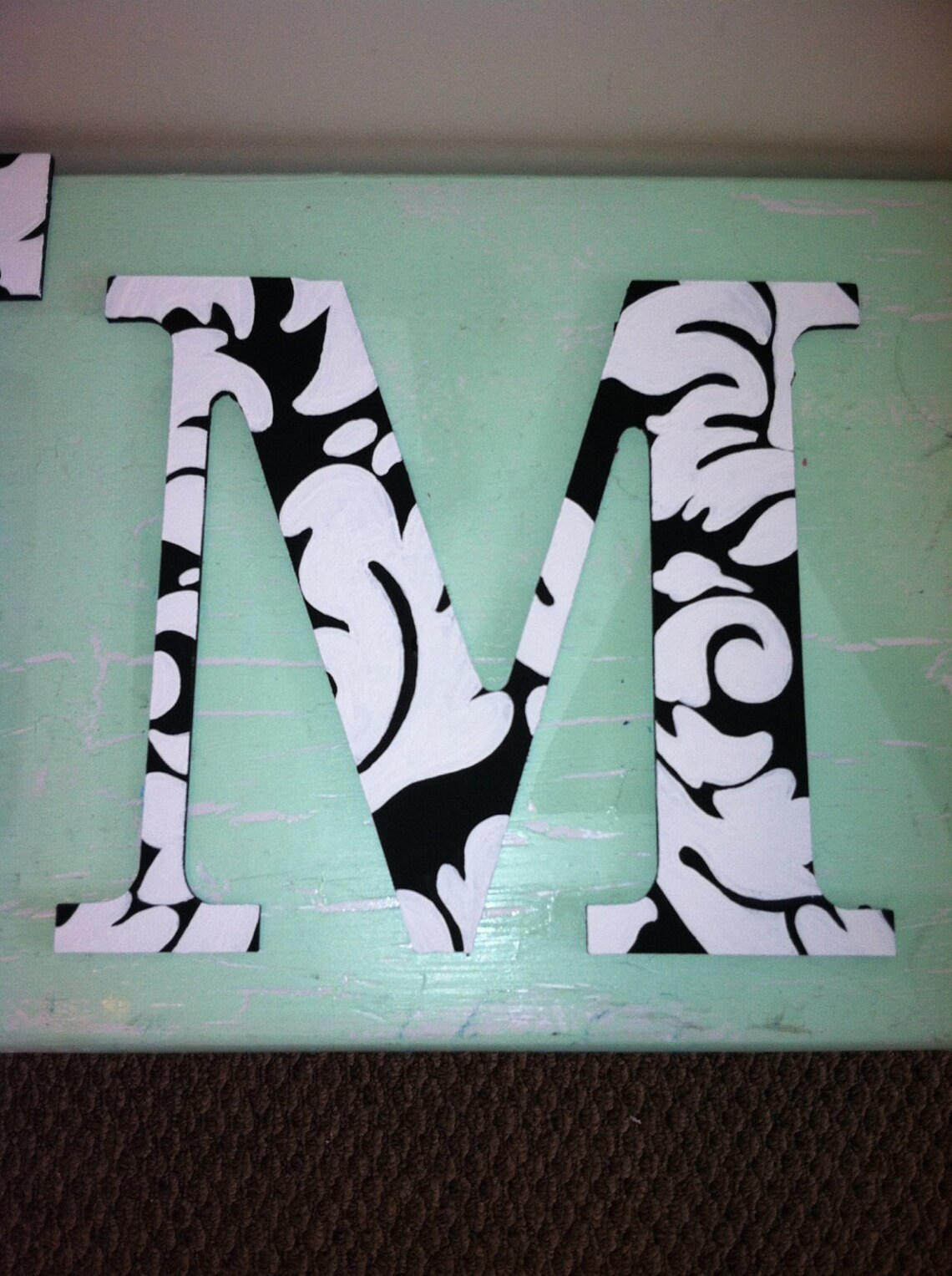 Hand Painted Wooden Monogram Set With Large 11.5 | Etsy