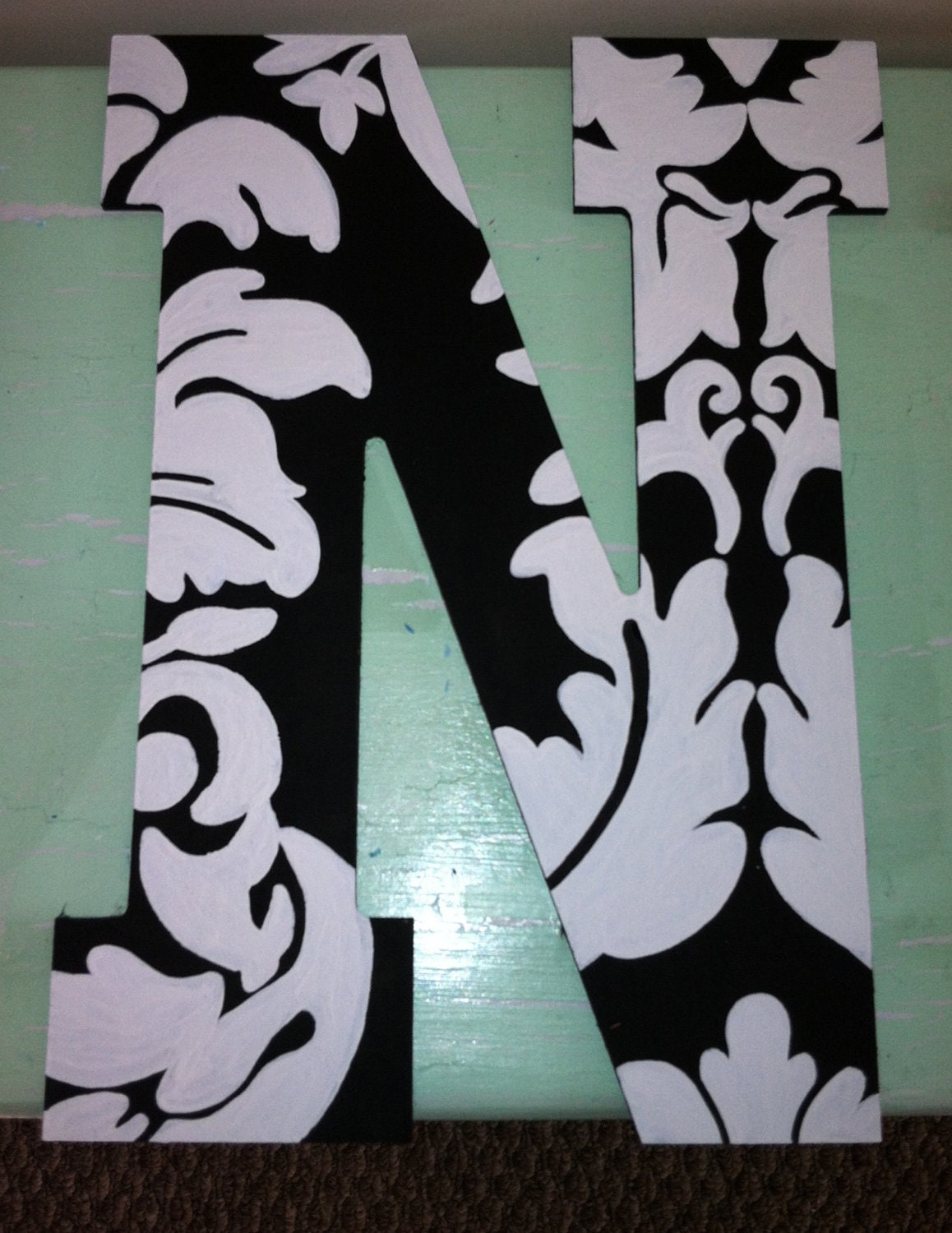 Hand Painted Wooden Monogram Set With Large 11.5 | Etsy