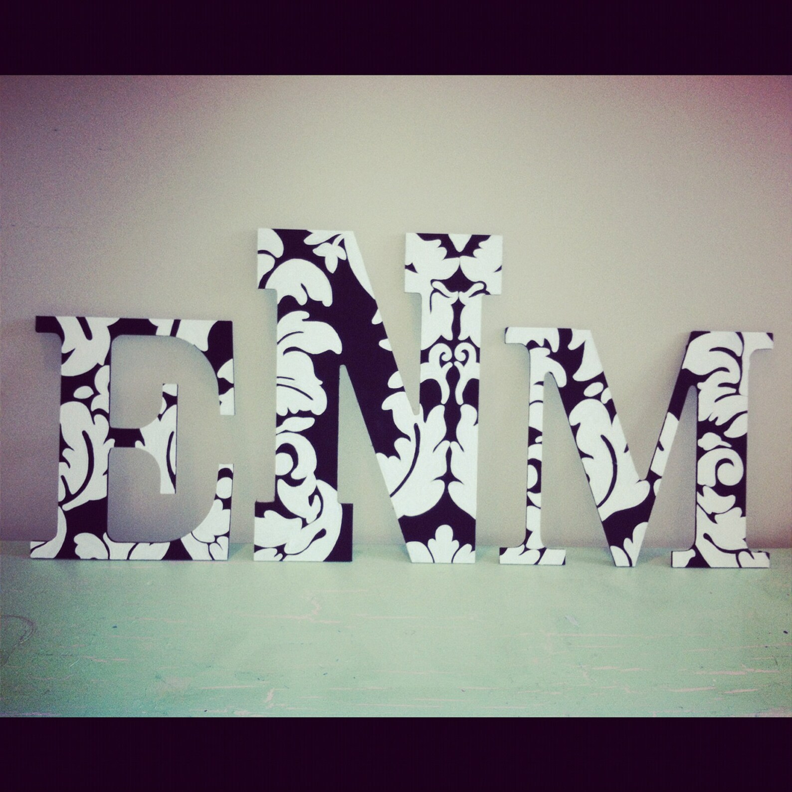 Hand Painted Wooden Monogram Set With Large 11.5 | Etsy