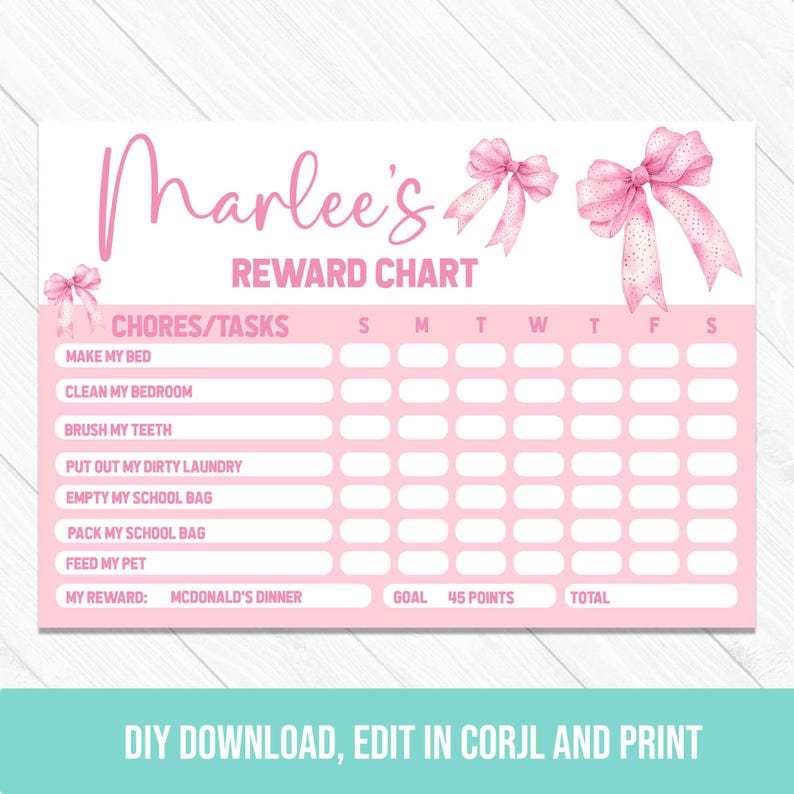 DIY Printable | Reward Charts - Etsy