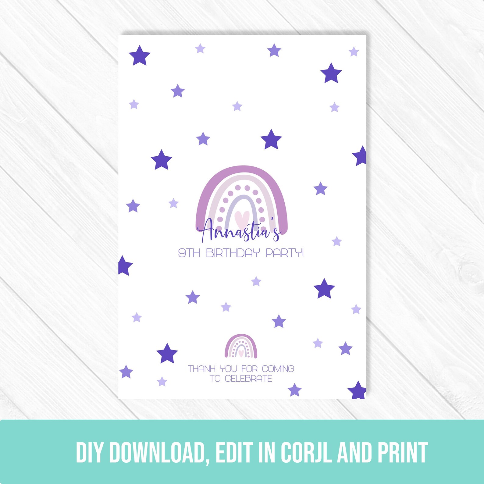 Purple Rainbow Chocolate Wrapper Design Two digital File DIY Party ...