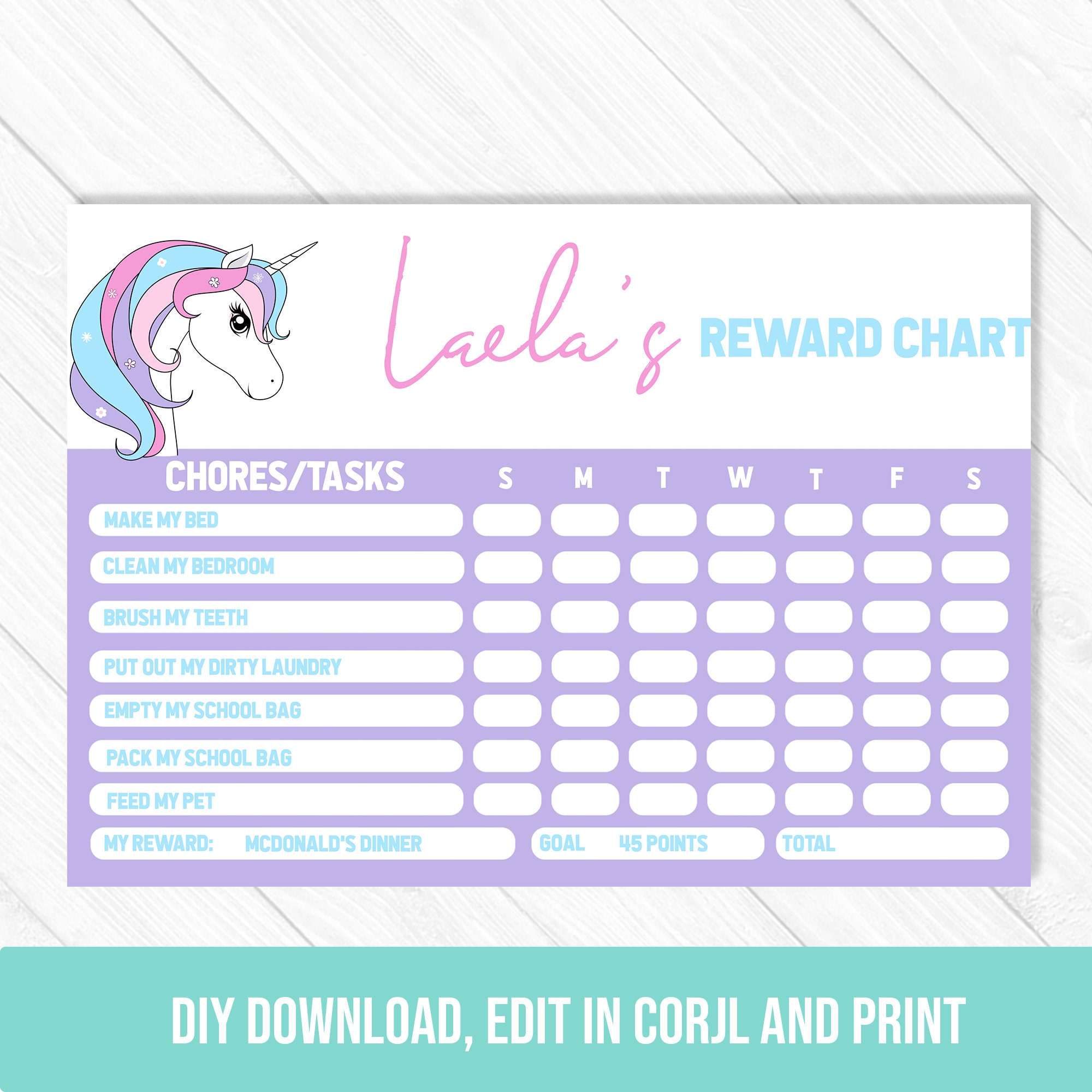 DIY Printable | Reward Charts - Etsy