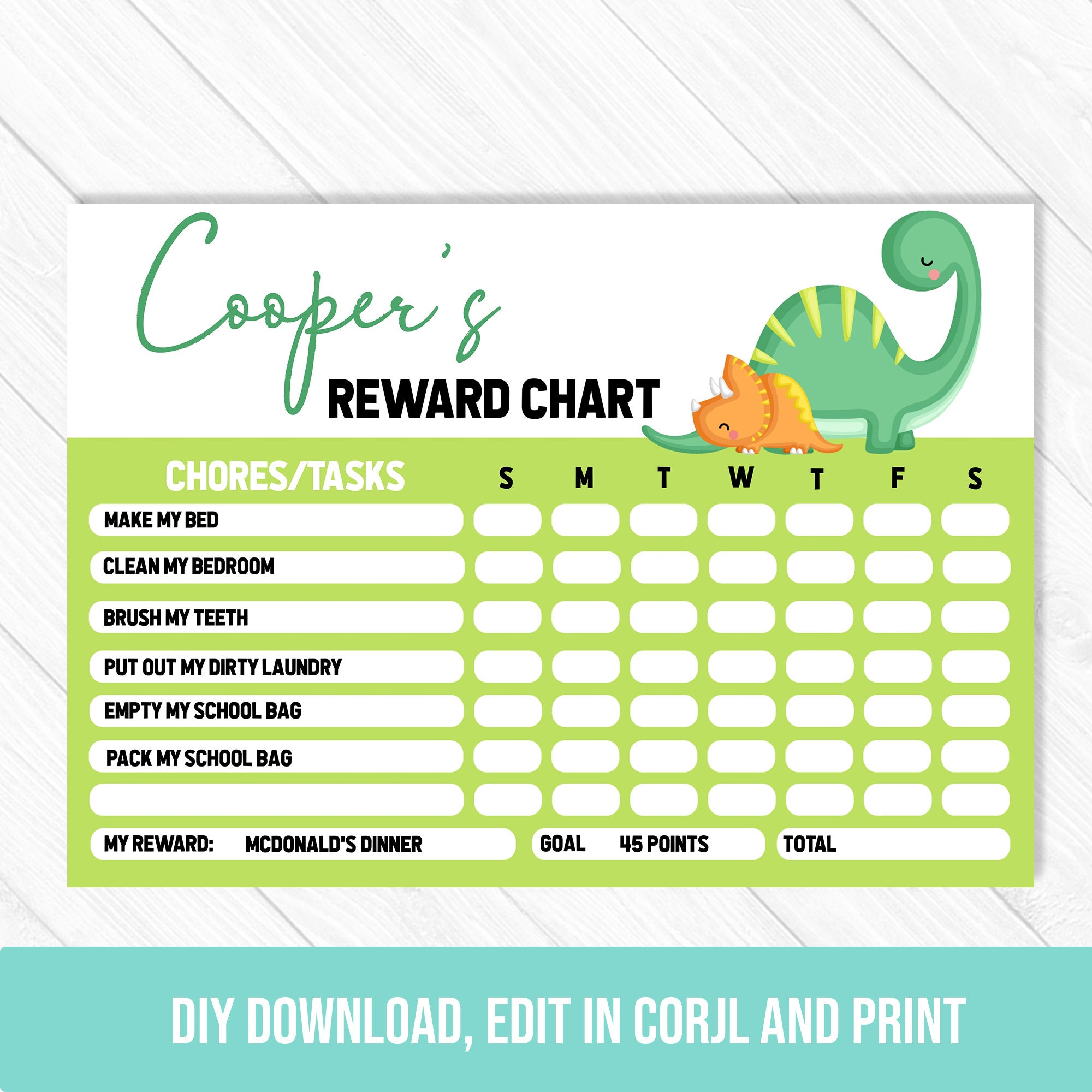 DIY Printable Reward Charts - Etsy