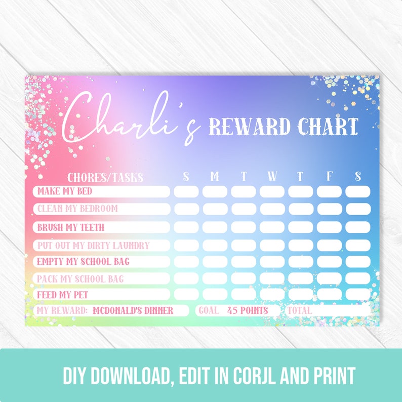 DIY Printable | Reward Charts - Etsy