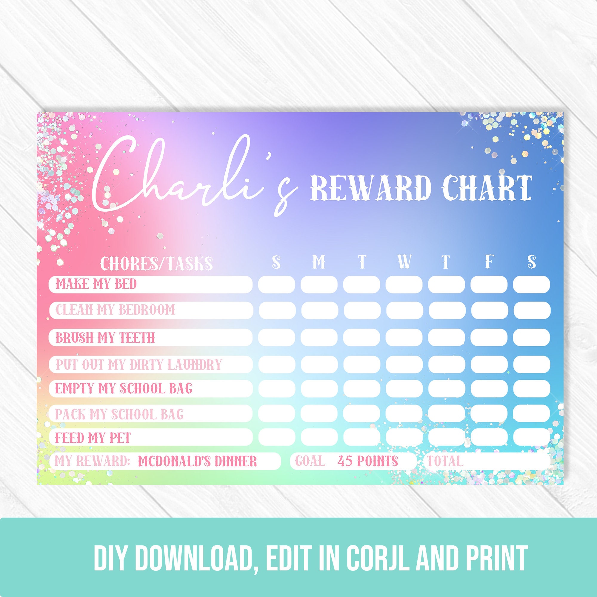 DIY Printable | Reward Charts - Etsy