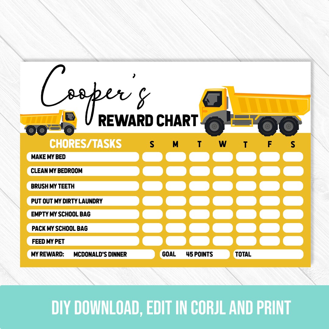 DIY Printable | Reward Charts - Etsy
