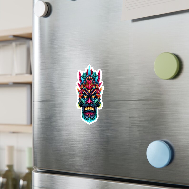 Tiki Mask Tibetan Skull Sticker /kiss-cut Vinyl Decal - Etsy