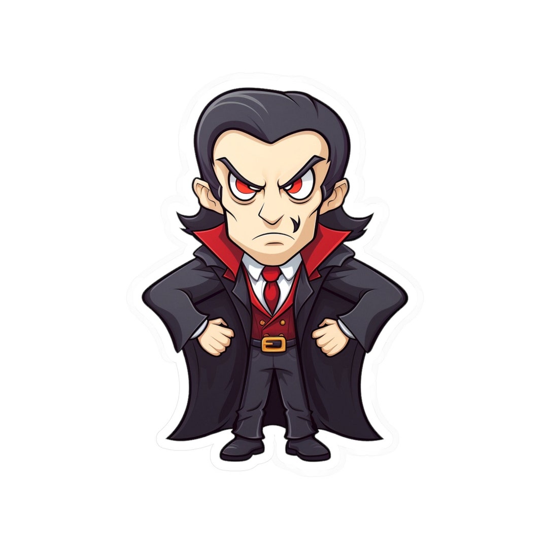 Count Dracula Halloween Vampire Sticker /kiss-cut Vinyl Decal - Etsy