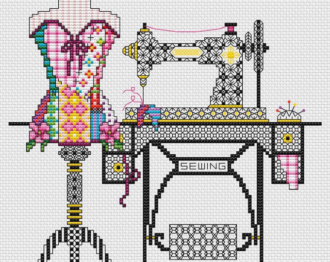 Patchwork Sewing Room Cross Stitch Pattern Instant PDF | Etsy
