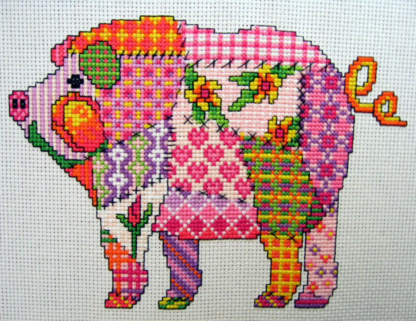 Patchwork Pig Cross Stitch Pattern. Instant PDF Download | Etsy UK