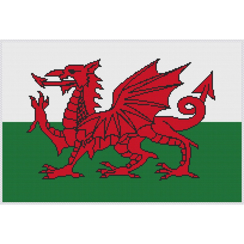 Welsh Dragon Cross Stitch PDF Pattern, Chart - Etsy UK