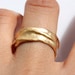 18k Solid Gold Brushed Gold Rustic Ring Thick Band Folded - Etsy