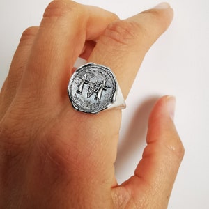 Jewish Ancient Hebrew Bible Silver Signet Ring, Israeli Antique Style ...