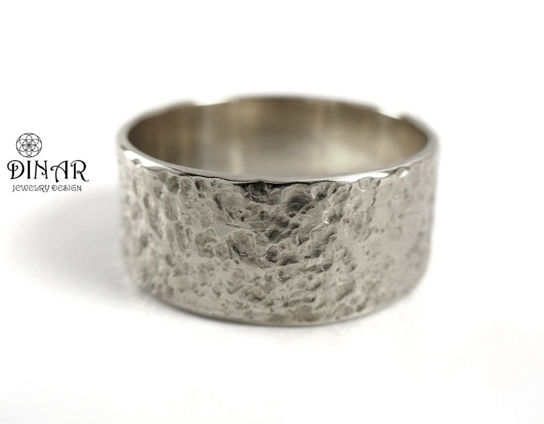 Hammered Silver Band wide Textured Silver Men Band Sterling - Etsy Israel