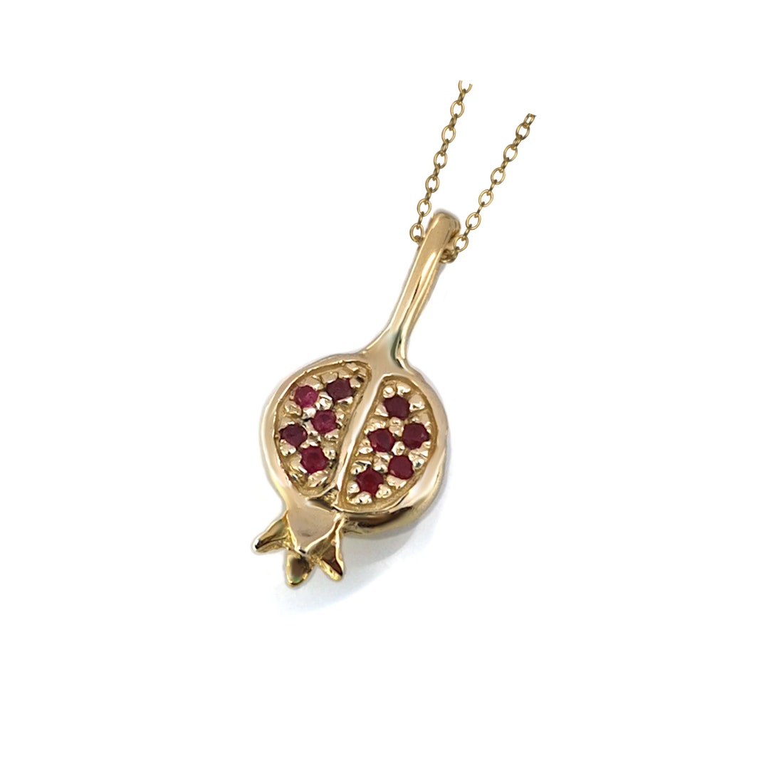 Pomegranate Pendant 14k Solid Gold ,small Gold Pendant Pomegranate ...
