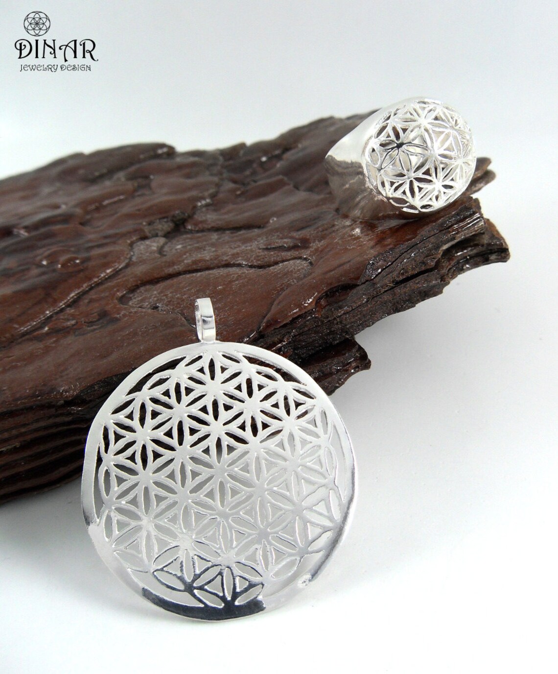 Sterling Silver 'flower of Life' Large Pendant, Statement Necklace ...