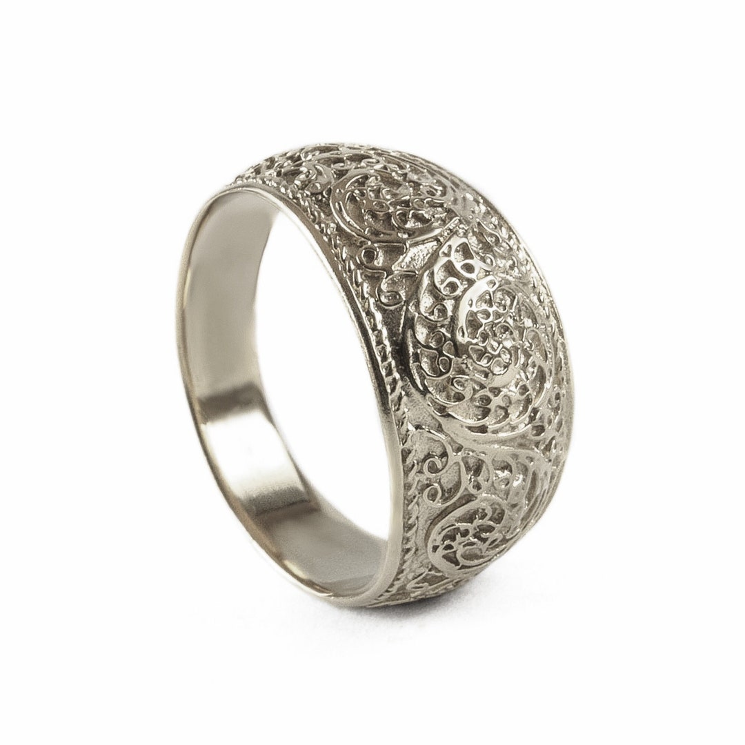 Silver Filigree Band, Filigree Silver Ring, Sterling Silver Wedding ...