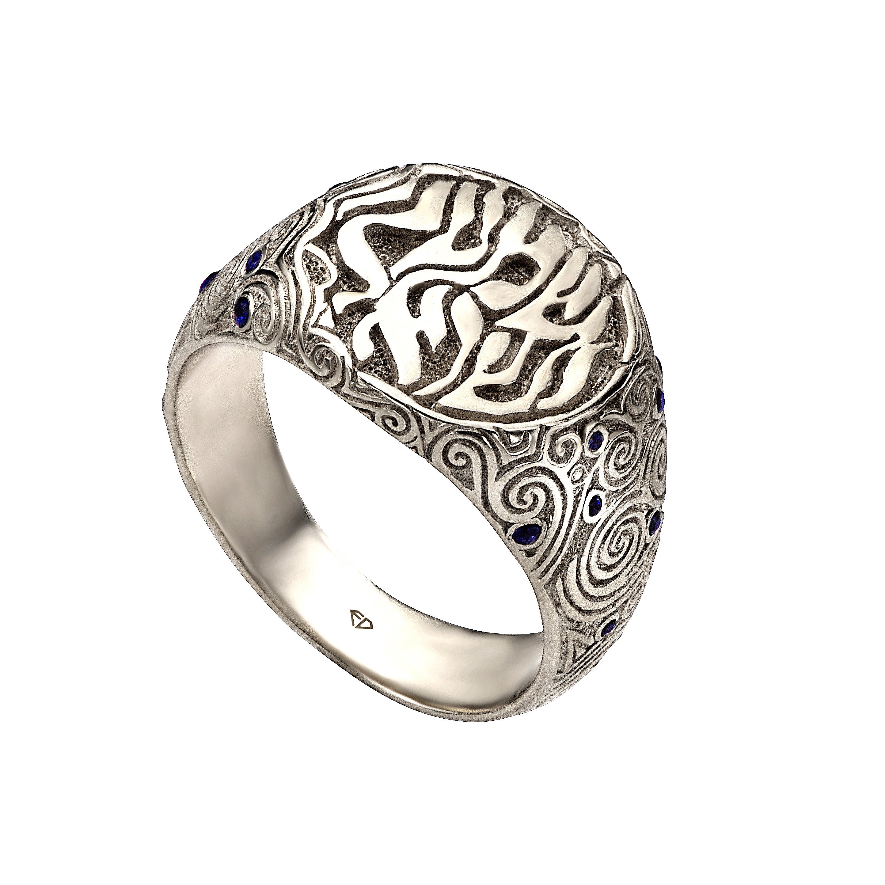 Silver Shema Israel Signet Men Ring Jewish Prayer Ring | Etsy