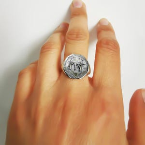 Jewish Ancient Hebrew Bible Silver Signet Ring, Israeli Antique Style ...