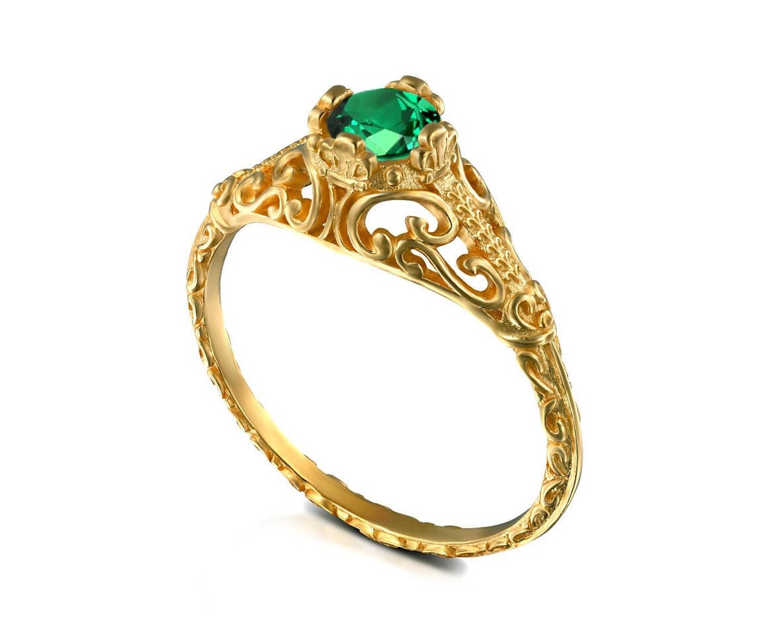 Ring Setting , Filigree Solitaire Vintage Inspired Ring Mount No Stone ...