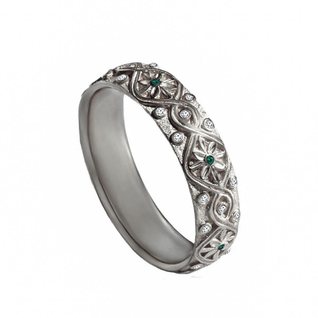 Infinity Celtic Knot Floral Wedding Ring Antique Style Flowers ...