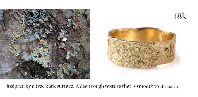 Rustic Gold Wedding Ring 14k 18k Unusual Wide Men's Band - Etsy