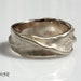 18k Solid Gold Brushed Gold Rustic Ring Thick Band Folded - Etsy