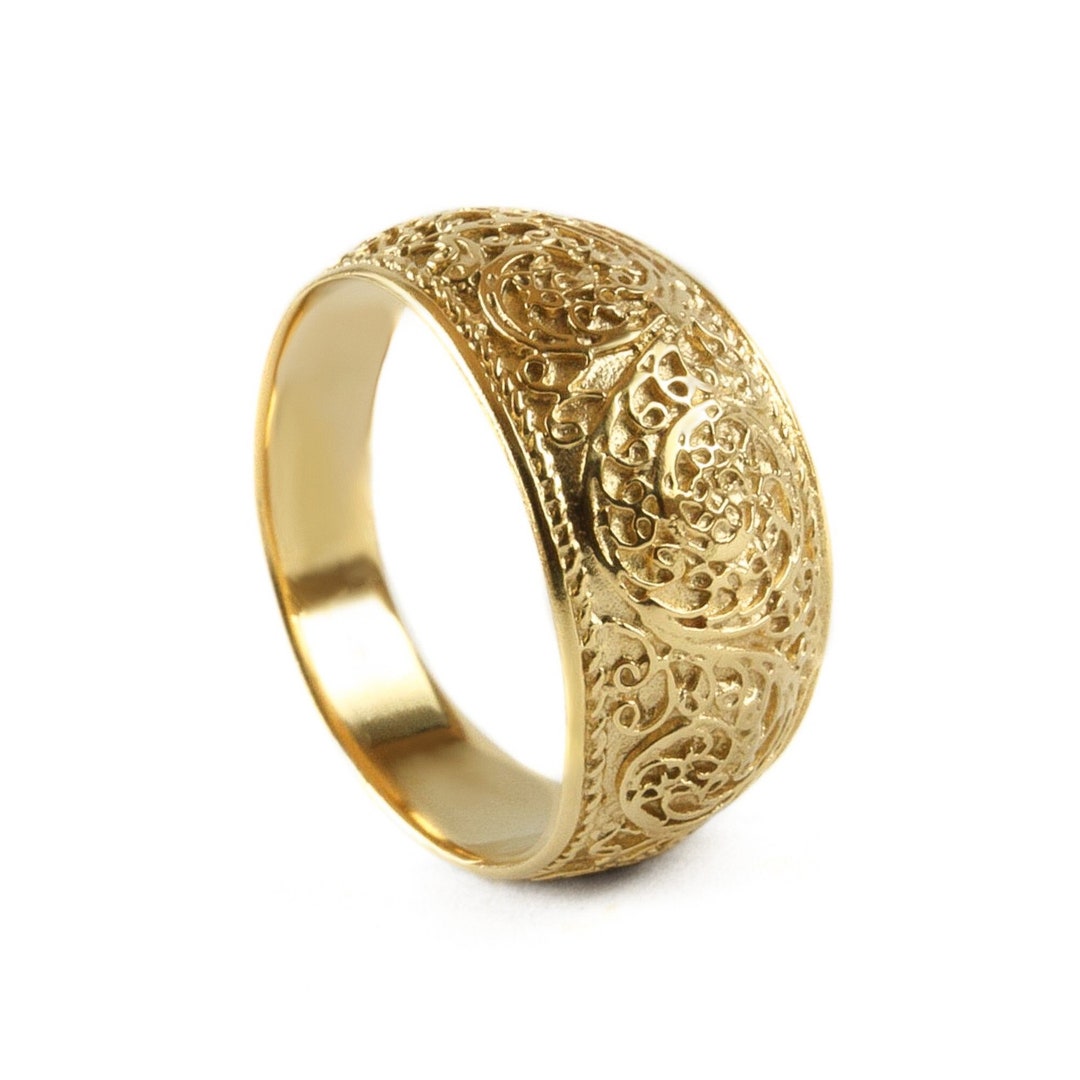 Filigree Ring, Filigree Gold Wedding Ring , Filigree 14k Gold Wedding ...